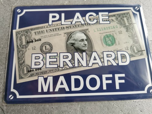 PLAQUE METAL 15x21cm NEUVE PLACE BERNARD MADOFF | eBay