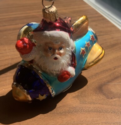 Vintage Christopher Radko SUPER SONIC SANTA Rocket Space Ornament | eBay