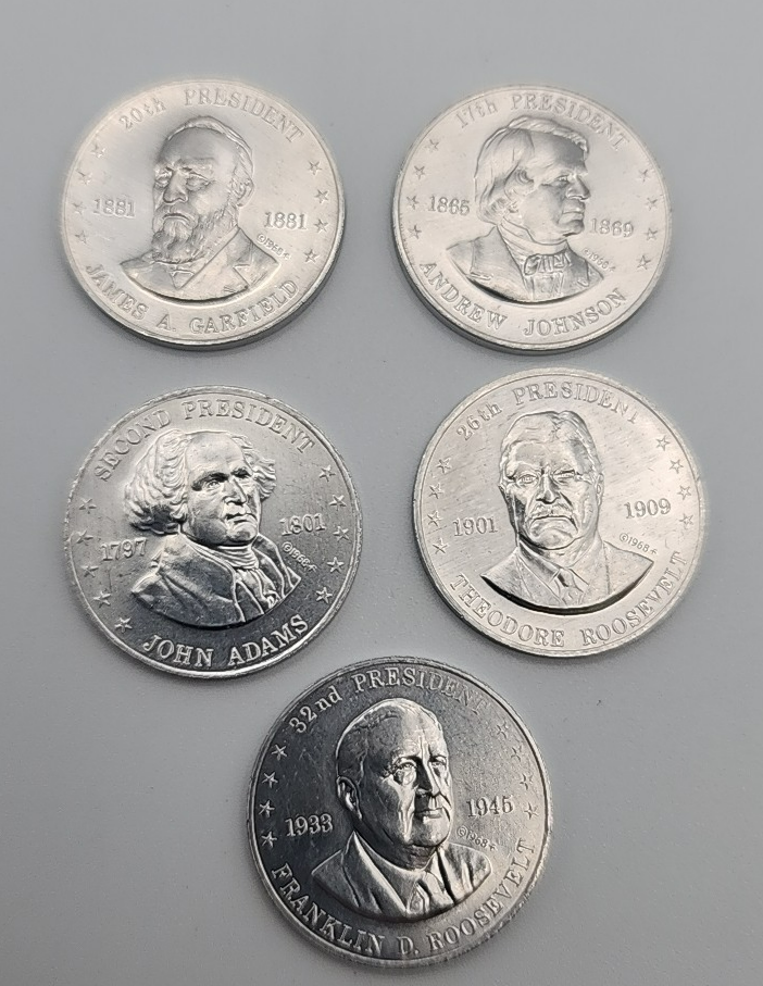 Vintage Shell’s Mr. President Coin Game Tokens Lot of 5 Franklin Mint ...
