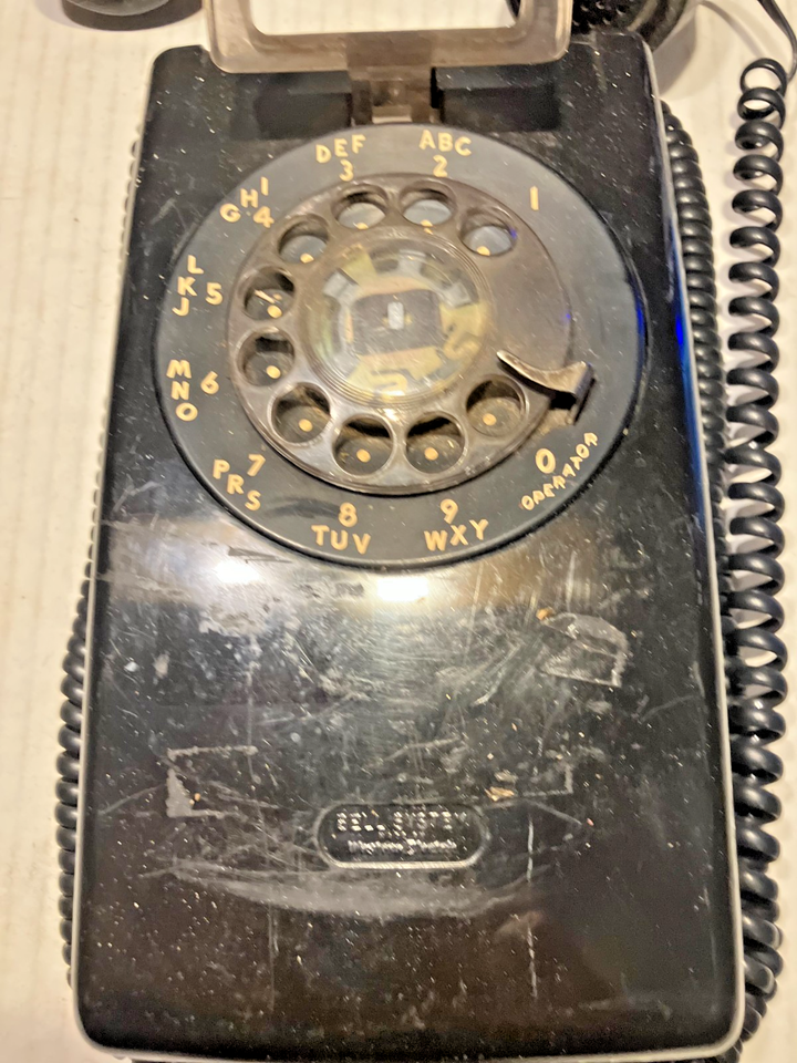 VINTAGE 1959 BLACK WALL ROTARY PHONE BELL SYSTEM | eBay