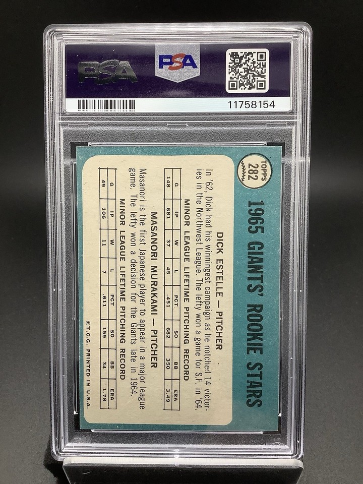 1965 Topps 1965 Rookie Stars #282 (RC) 1st Japanese Rookie PSA 9 MINT ...