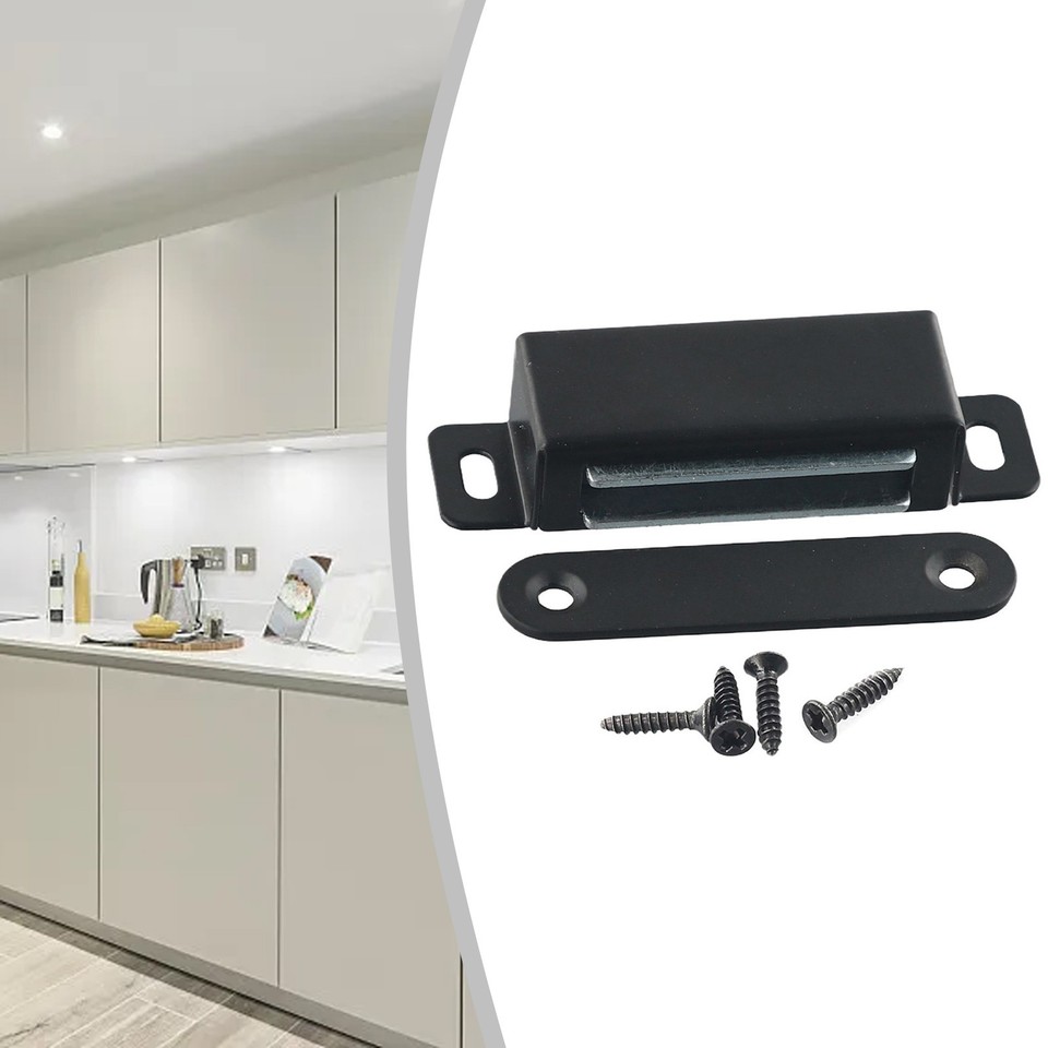Black Stainless Steel Magnetic Catch for Cabinets Doors 40kg Pull Force ...