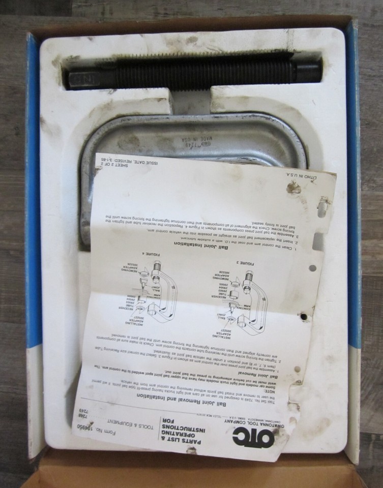 OTC 7249 Inner Tie Rod Tool Ball Joint Installer Remover U-Joint and ...