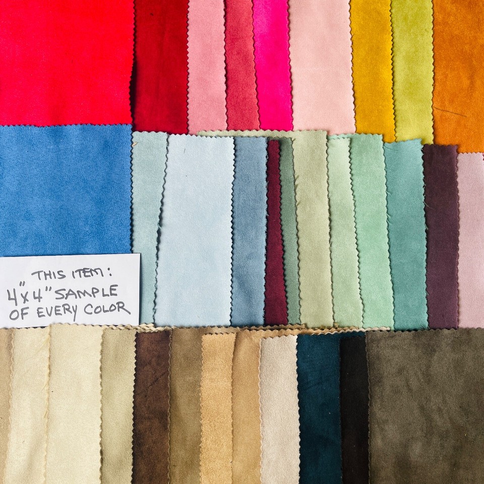 Suede Faux Fabric Upholstery 35 Colors 58" Wide By the Yards or Sample ...