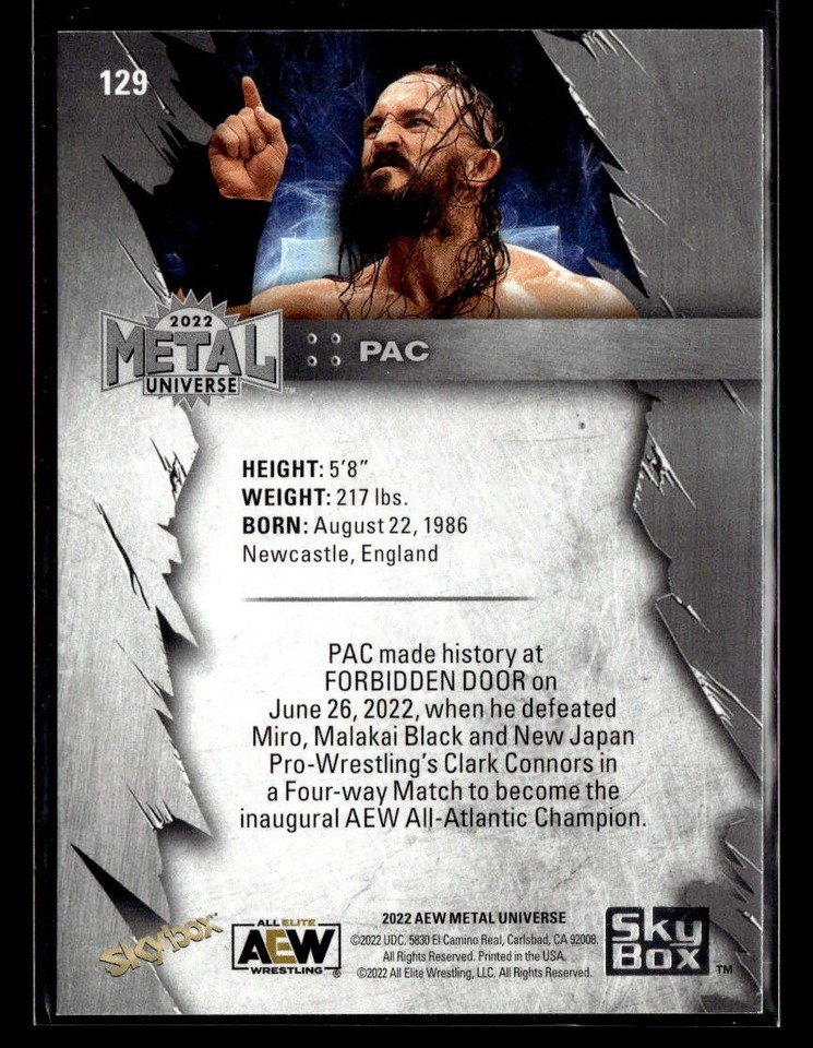 Pac 2022 AEW Metal Universe Blue Spectrum Base SP #129 | eBay