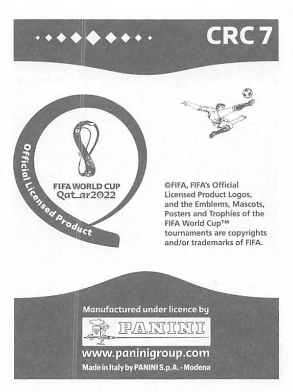 Oscar Duarte CRC7 Costa Rica 2022 Panini World Cup Base Card Qatar ...