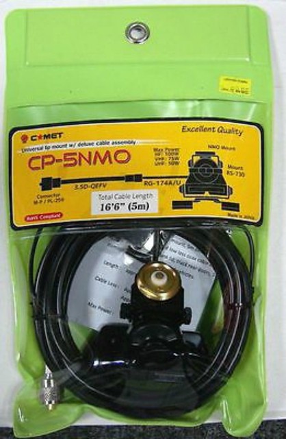 Comet Cp-5nmo Universal Lip Mount 3-axis Adjustable NMO 16ft Coax for ...