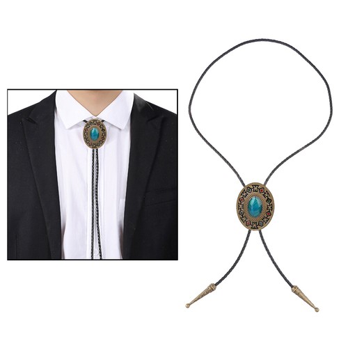 Western Cowboy Tie for Men Native American Bolo Tie Black Handmade ...
