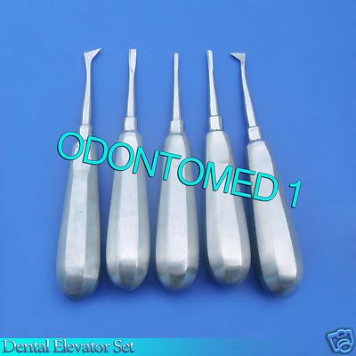 5 PC PREMIUM ORAL SURGERY DENTAL EXTRACTION ELEVATORS SURGICAL ...