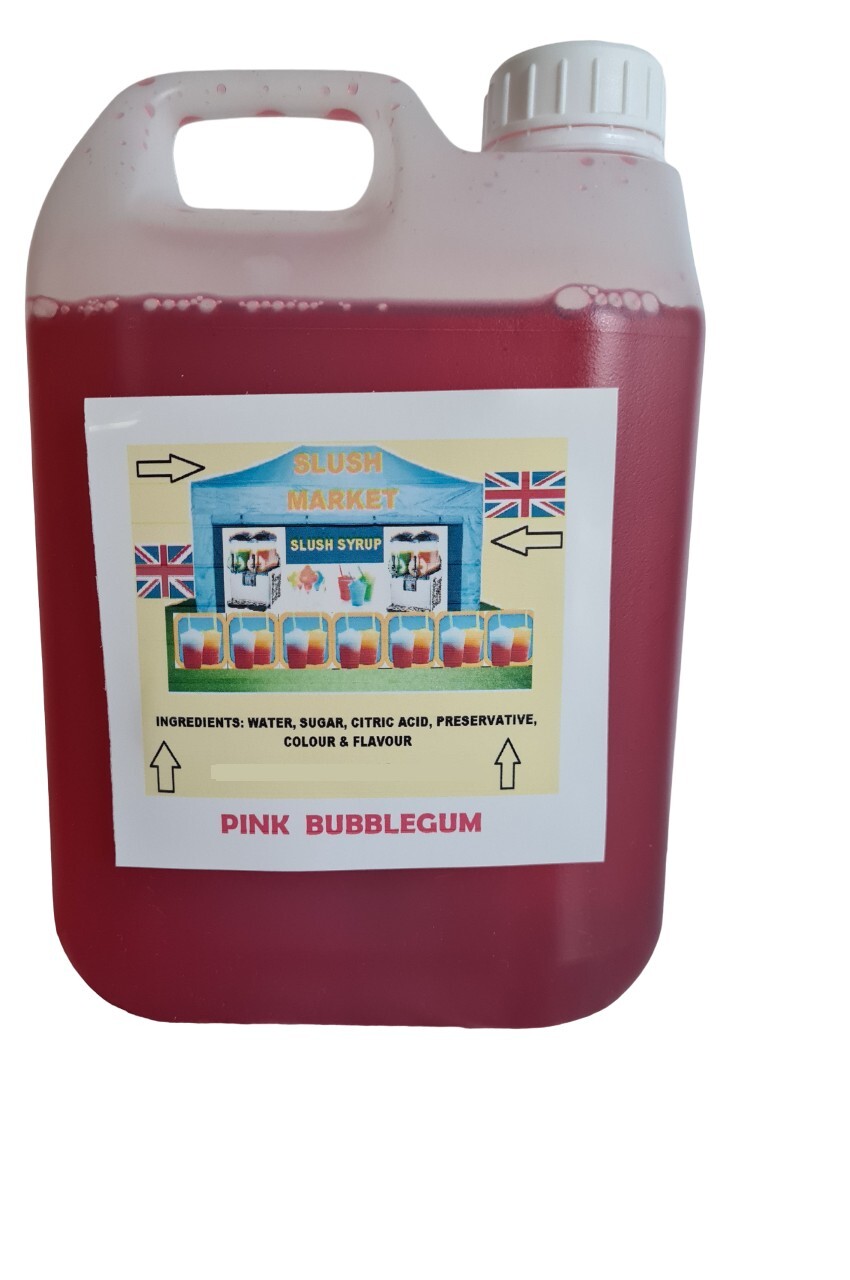 5 litre Slush Market SLUSH PUPPY Syrup Pink Bubble gum 1L:5L | eBay UK