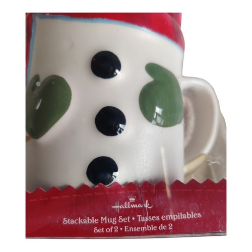 Hallmark Set of 2 Stackable Santa Claus Christmas Coffee Tea Mugs Cups ...