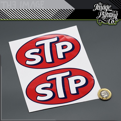 STP Logo Decals x2 - 125mm x 75mm - Stickers - Motor Oil Treatment ...