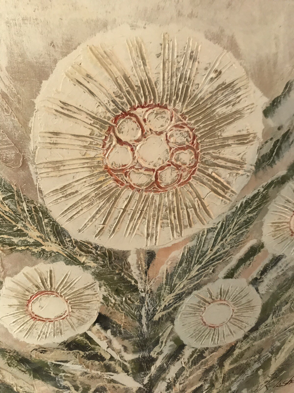 Original R Lasher Signed Floral Oil on Canvas Painting ( Large 36”x36 ...