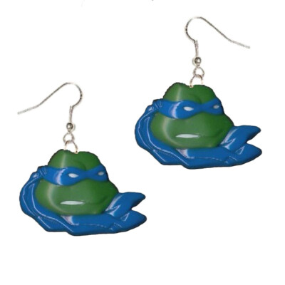 TMNT LEONARDO Funky EARRINGS Teenage Mutant Ninja Turtles Charm Costume ...