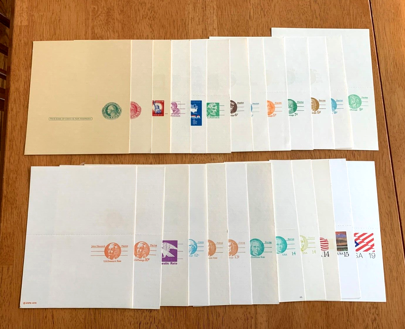 US Postal Reply Card Collection 1910-1991 25 Double Cards UY7 to UY40 ...