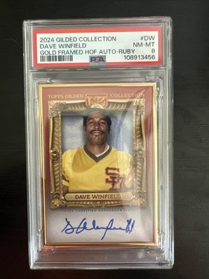 2024 Gilded Collection Dave Winfield Gold Framed HOF auto Ruby /5 PSA 8 ...