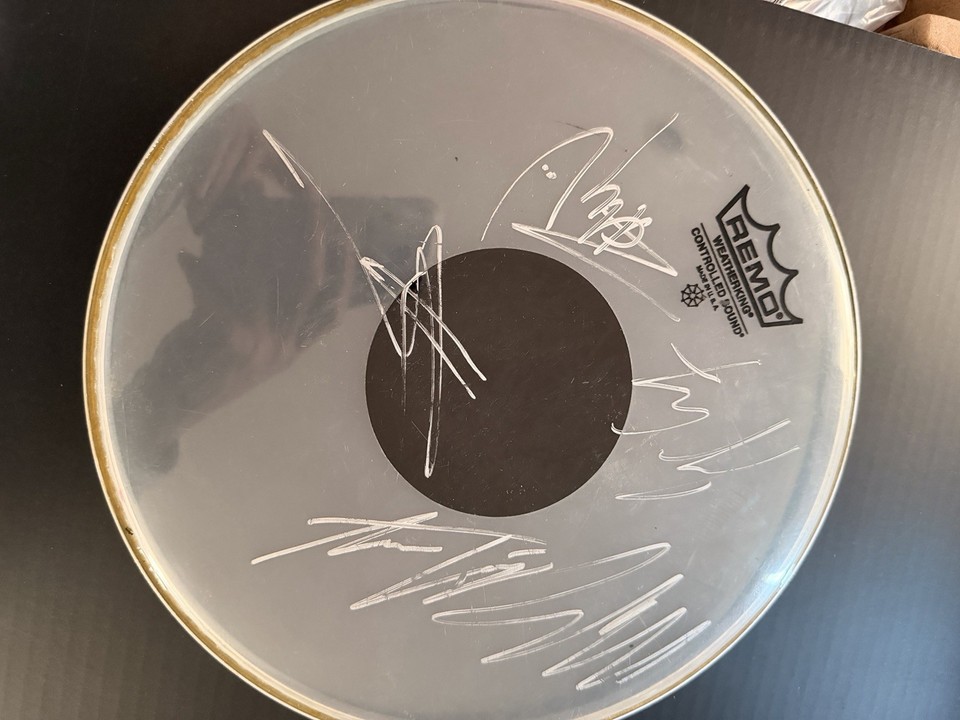 AUTHENTIC The Rev Signed A7X Drumhead - JSA COA CK67444 - White Ink ...