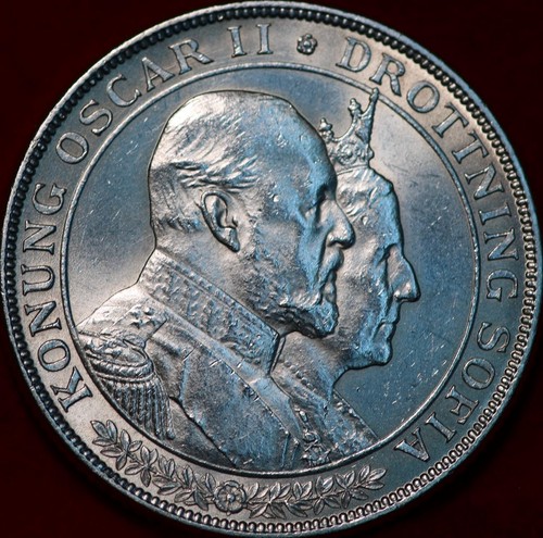 Uncirculated 1907 Sweden 2 Kroner Silver Foreign Coin | eBay
