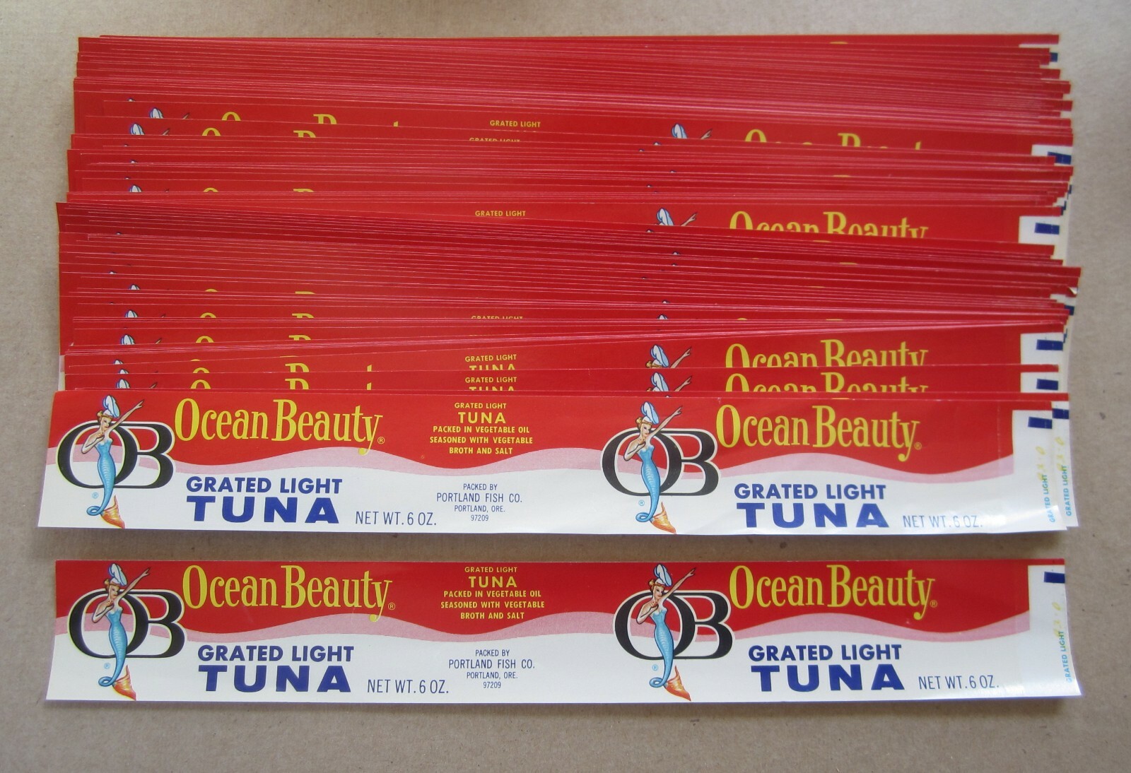 Wholesale Lot of 100 Old Vintage - OCEAN BEAUTY - Tuna CAN LABELS ...