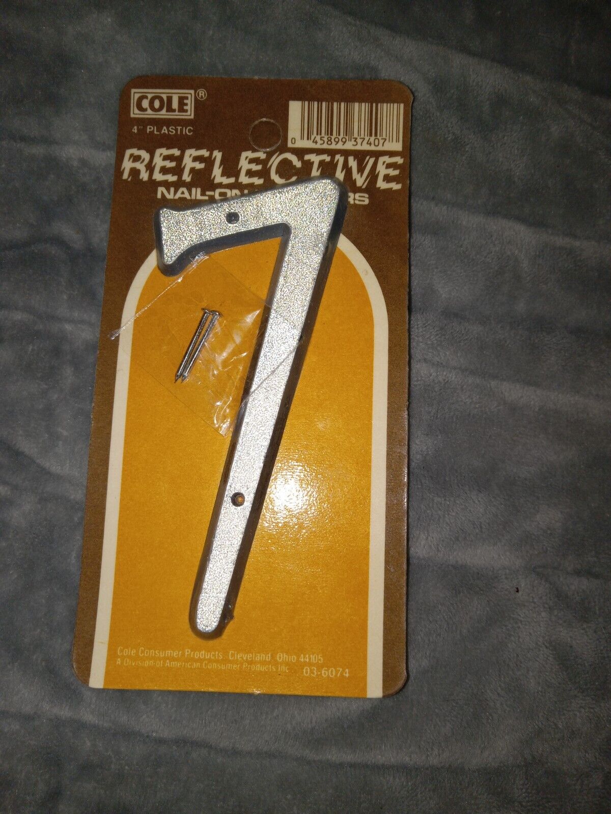 Vintage Cole Reflective 4 inch Grey Plastic Nail On Number #7 NOS | eBay