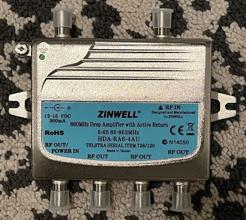 ZINWELL HDA-RA6-4AU-1 .2 4 Way Drop Amplifier for NBN TELSTRA AND ...