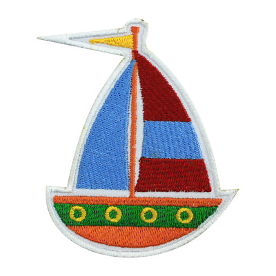 Boat Patch , Kids cartoon patch, Cute ship patch Embroidered Iron on ...