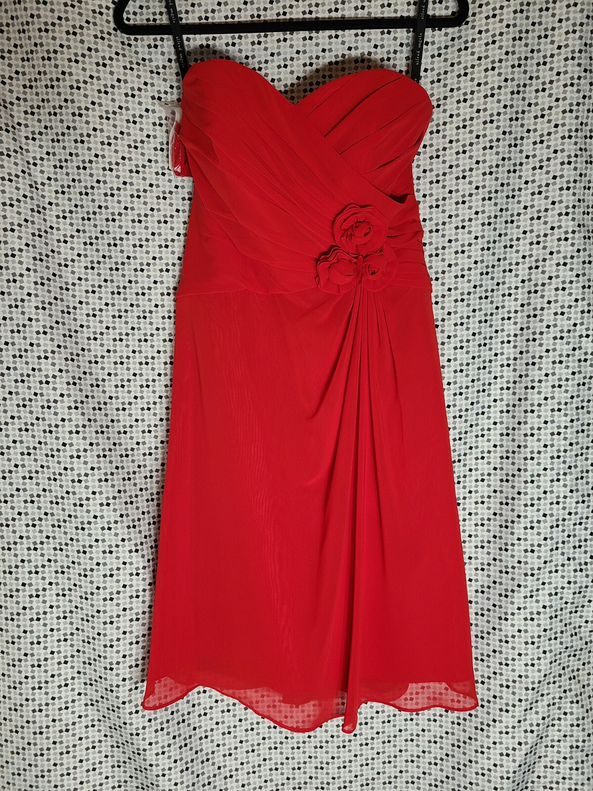 NWT Alfred Angelo 7180S Cherry Red Formal Bridesmaid Dress Size 6 ...