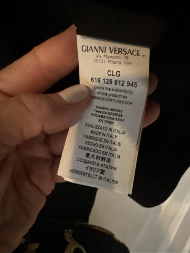 Men’s VERSACE TRIBUTE COLLECTION Black GOLD BAROQUE Zippered Hoodie XL ...