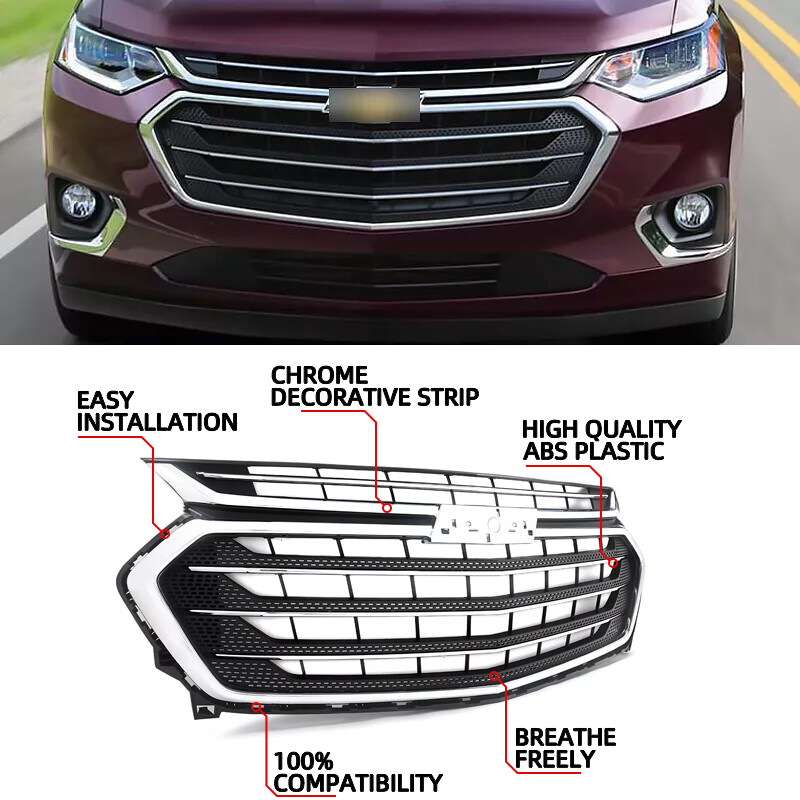 For 2018 2019 2020 Chevy Traverse Front Bumper Chrome Upper & Lower ...