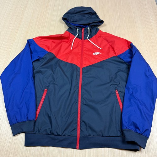 Nike Windrunner Windbreaker Jacket Colorblock Large men's red blue navy ...