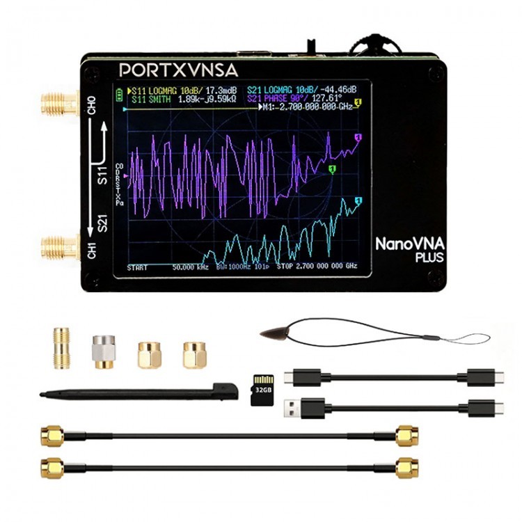 Upgraded NanoVNA Plus 50kHz-2.7GHz Handheld Vector Network Analyzer 2 ...
