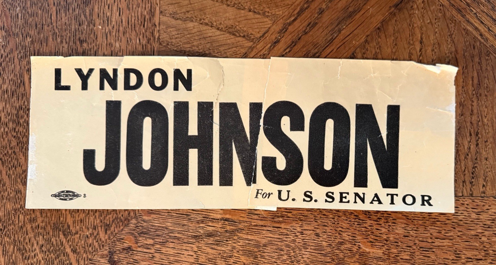 Vintage 1948 Lyndon B. Johnson for U.S. Senator Bumper Sticker | eBay