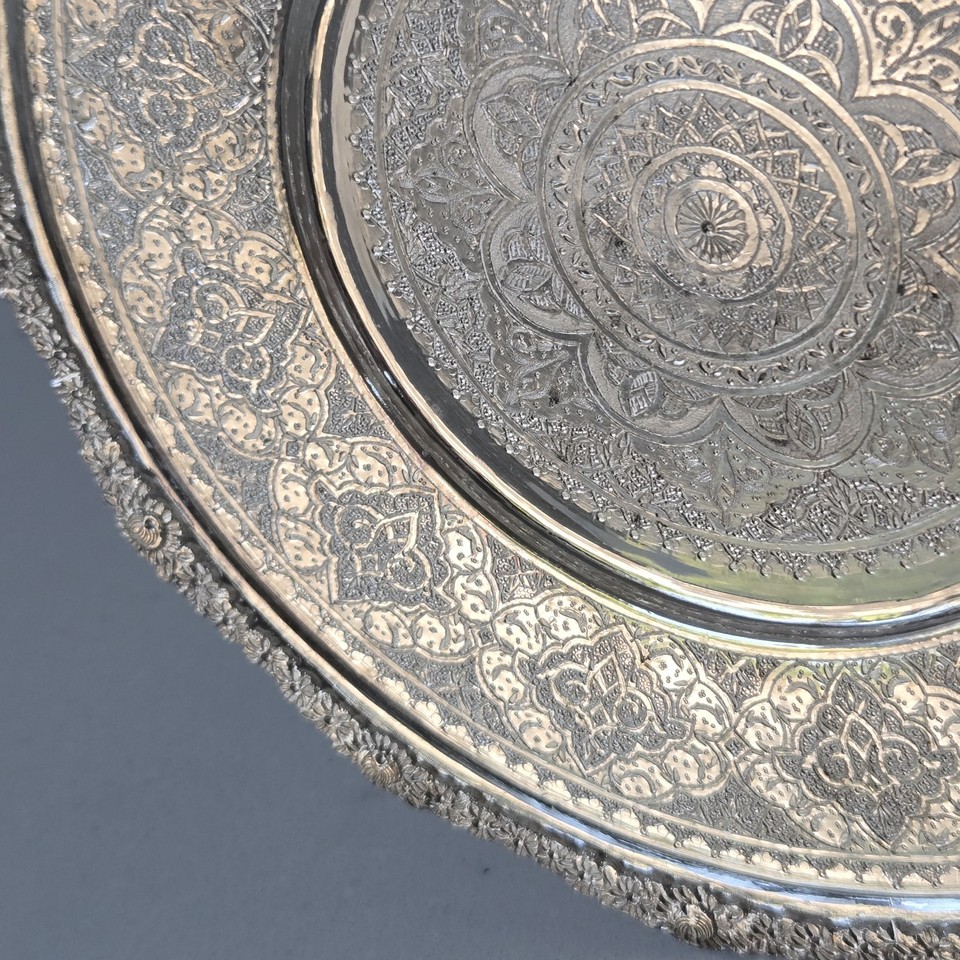 Fascinating Antique Middle Eastern Solid Silver Dish By Master FADAVI ...