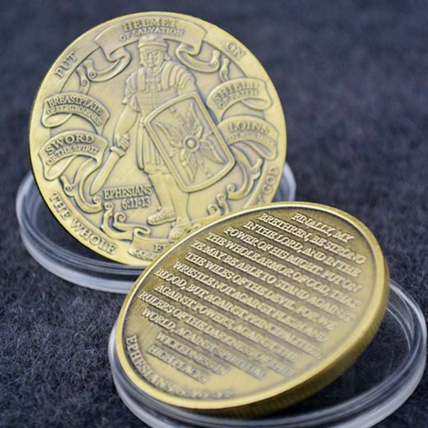 10 PCS Armor Of God Collectible Coin Commemorative Ephesians 6:103-12 ...