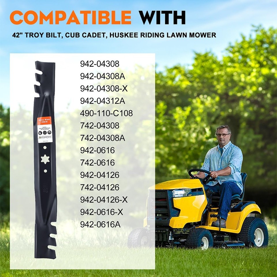 2pcs Mulching 3-in-1 Blades 42'' Deck for Cub Cadet XT1 LT42 Troy Bilt ...