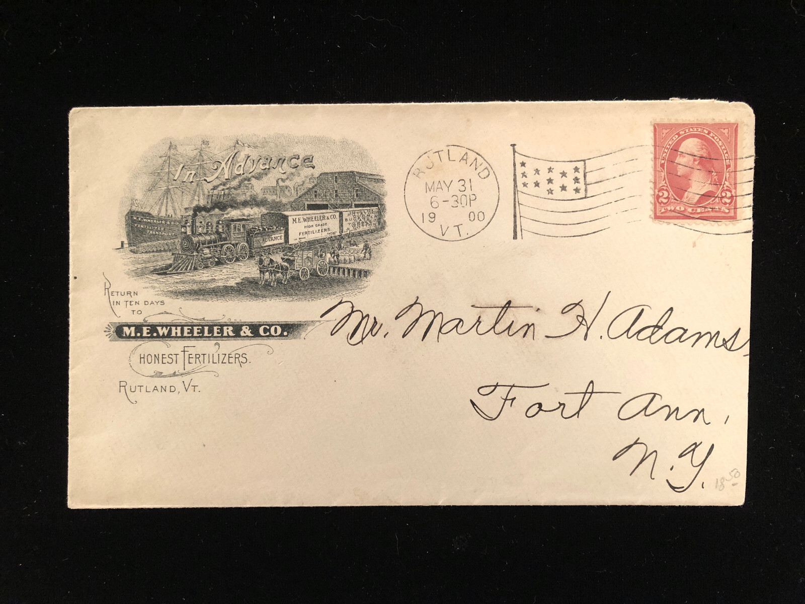 VT RUTLAND 1900 COVER #279b FERTILIZER MFR ILLUS TRAIN | eBay