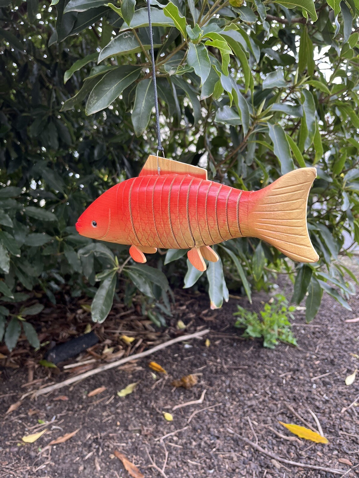 Hand Crafted Bamboo Colour Fish Wind Chimes Feng Shui Prosperity Garden ...