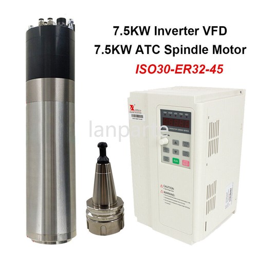 7.5KW Water Cooled ATC Spindle Motor BT30 ISO30 Auto Tool Change + VFD ...