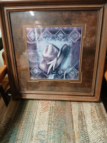 WESTERN COWBOY PAINTING HAT LAP THROW BY ALMA LEE | eBay