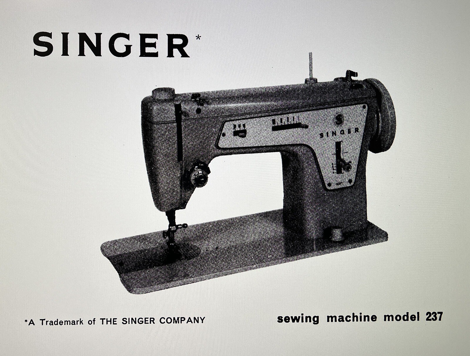 Rare Large Deluxe-Edition Instructions Manual Singer 237 Sewing Machine ...