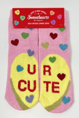 BATH & BODY WORKS PINK UR CUTE SWEET HEART SHEA INFUSED LOUNGE SOCKS ...