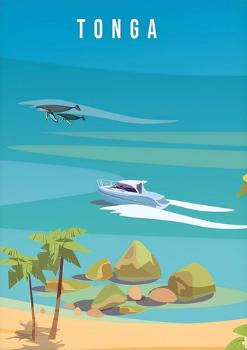 Tonga Travel Illustration SIZE A3 WALL PRINT TRAVEL POSTERS, PRINT ...