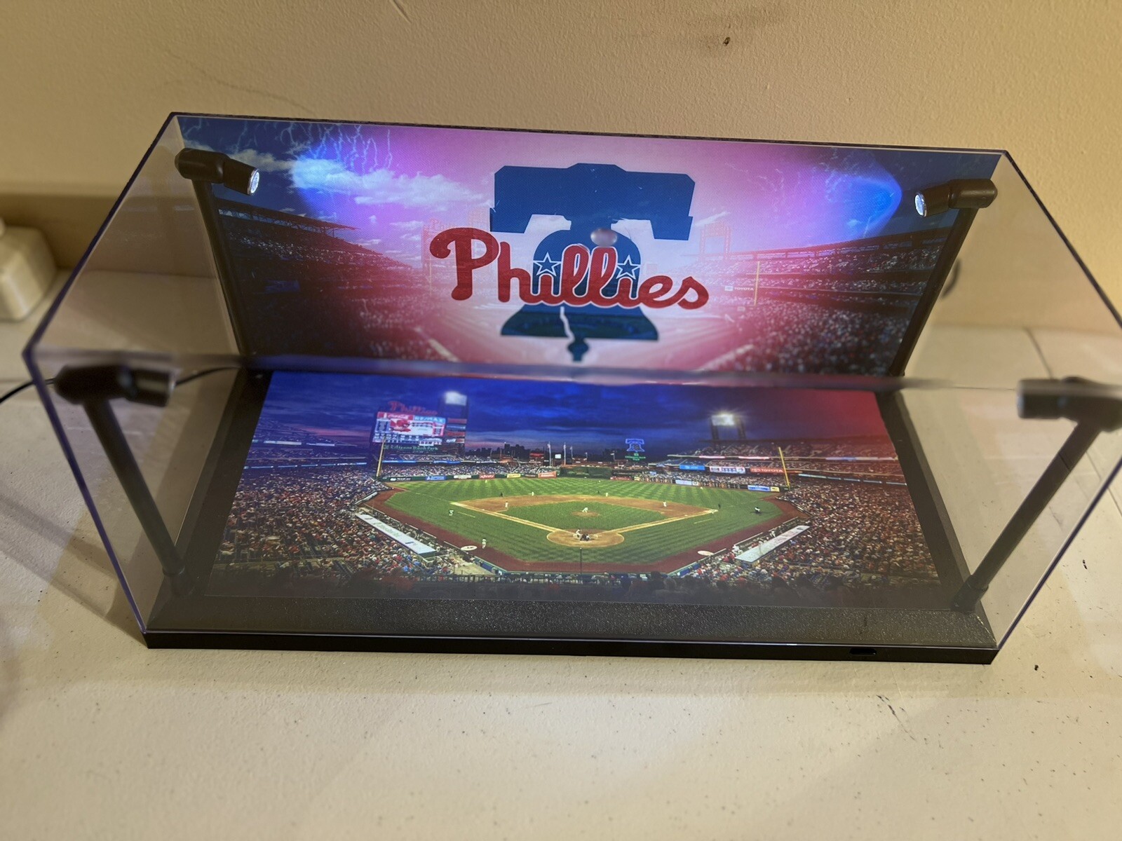 Philadelphia Phillies Custom 2-card PSA display case w/ LED lights ...