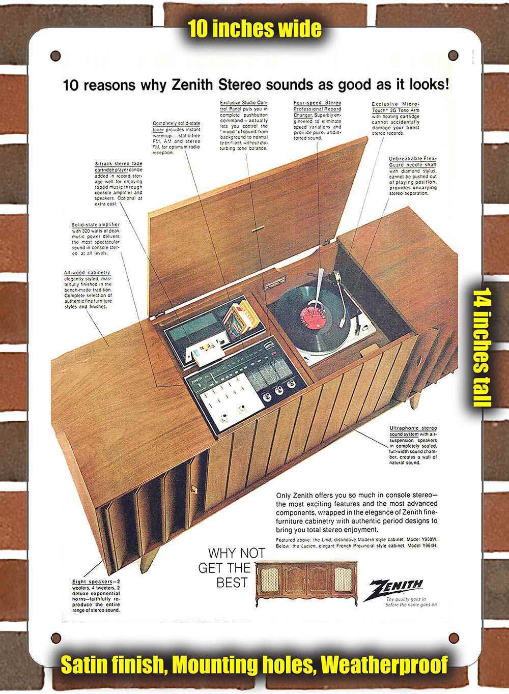 Metal Sign - 1967 Zenith Console Stereos- 10x14 inches | eBay