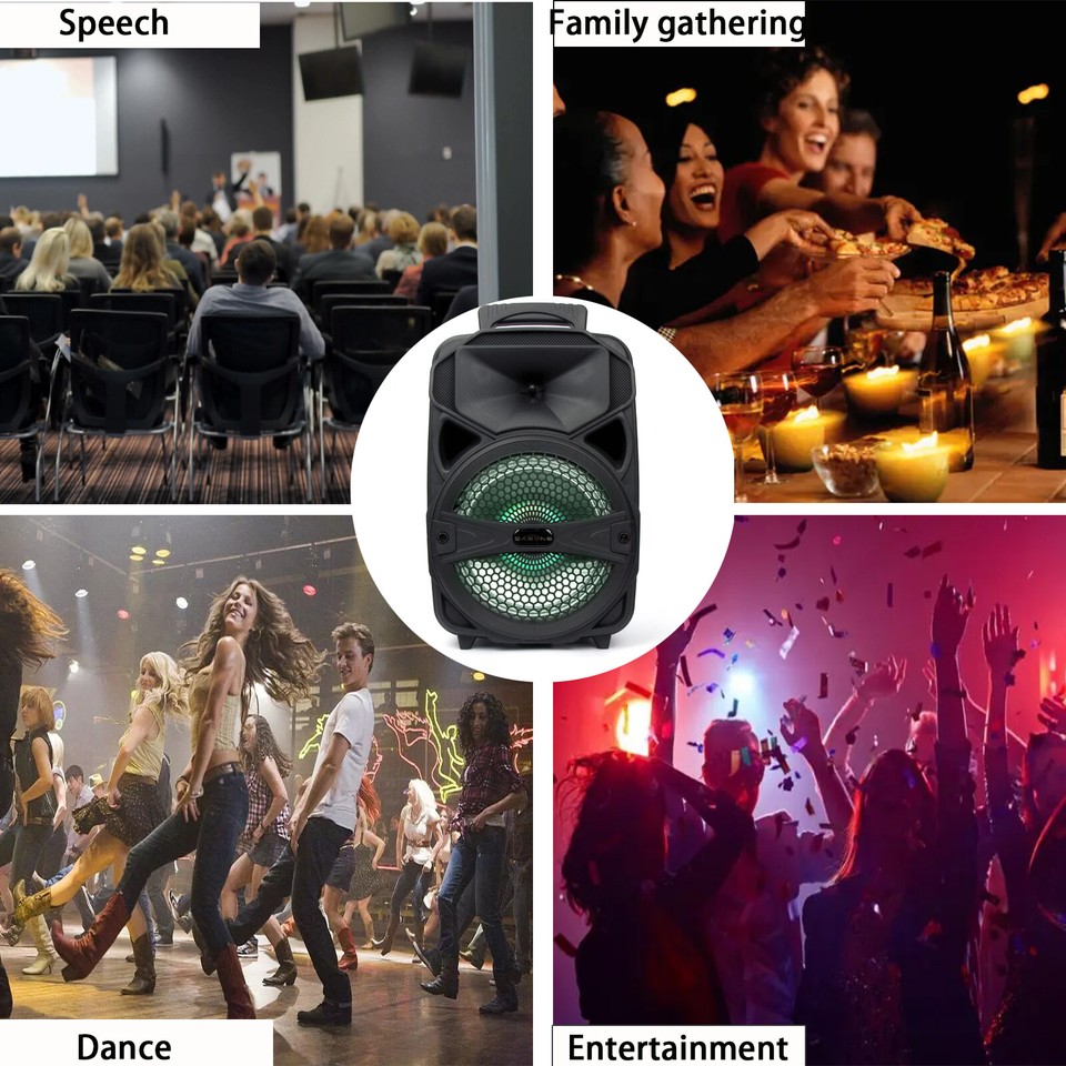 9000W Sub Woofer Portable Bluetooth Speaker Heavy Bass Sound System ...