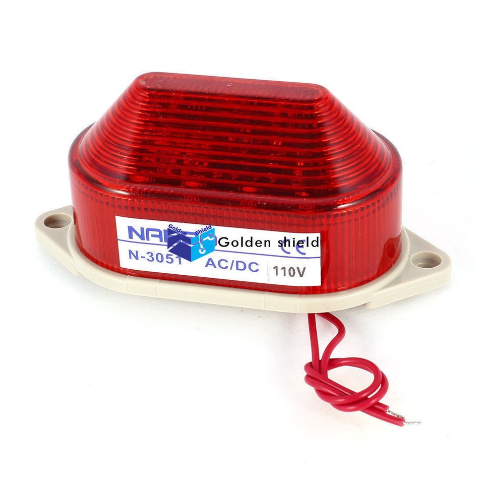 N-3051 Industrial AC 110V Red LED Blinking Warning Light Bulb Signal ...