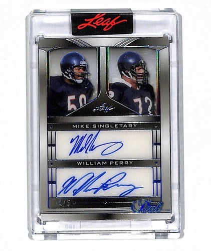 2025 Leaf Pearl Mike Singletary William Perry 4/5 Dual Auto Autograph ...