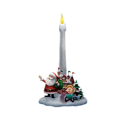Rudolph Santa's Guiding Light Flameless Candle Set Resin Candle Holder ...