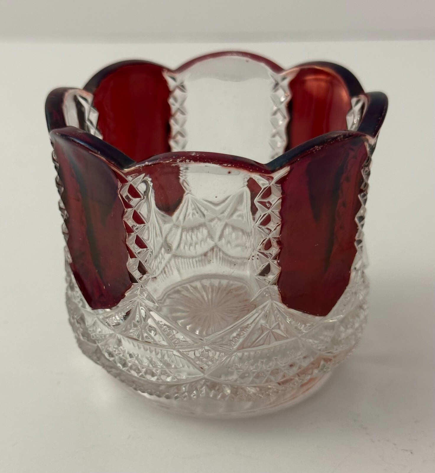 Antique McKee Crescent Ruby Flashed Votive Candle Holder EAPG Size 2 ...