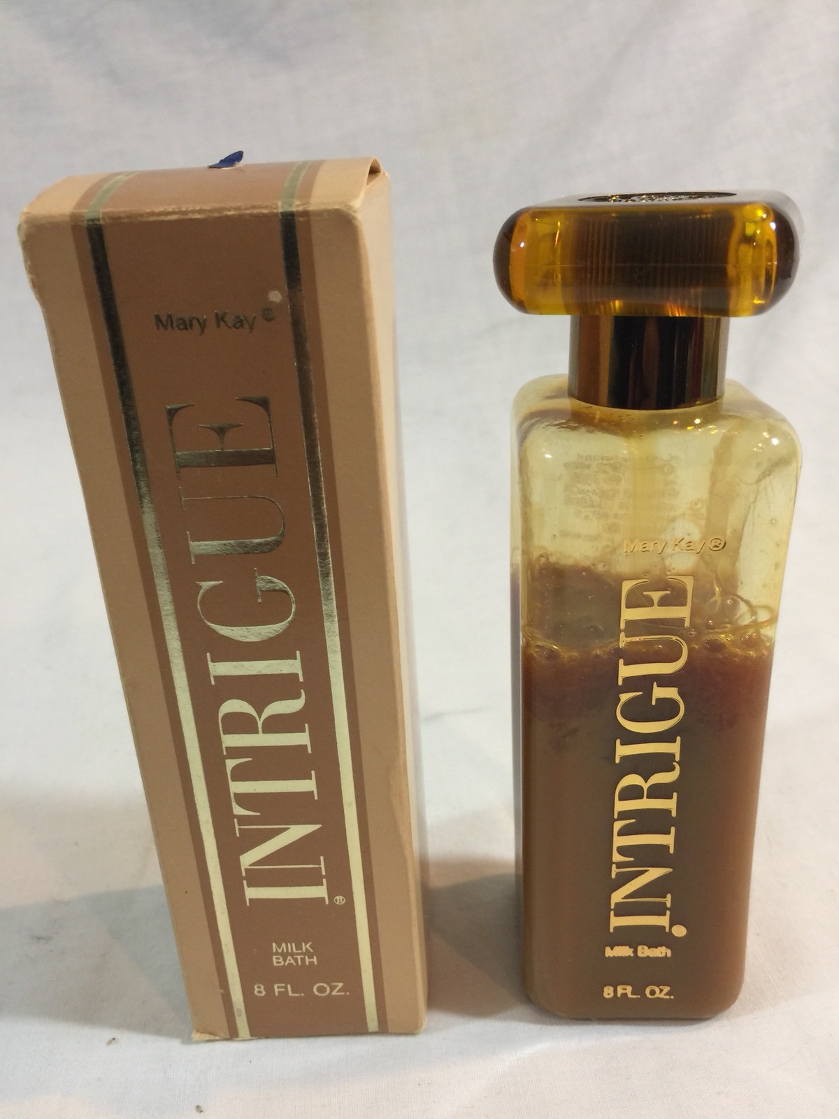 Rare Mary Kay INTRIGUE Milk Bath 8 oz Damaged Bottle 60% Full #1 | eBay